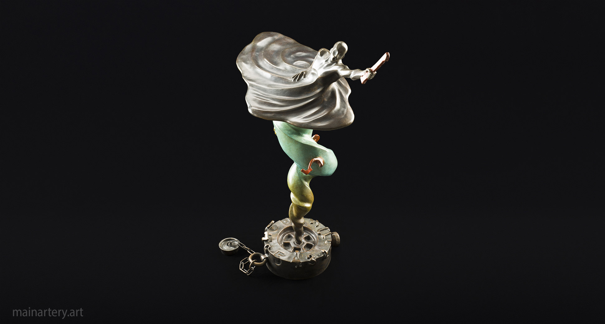 Time Catcher Clockwork Sculptures | Cog & Dials Time Bronze Sculpture ...